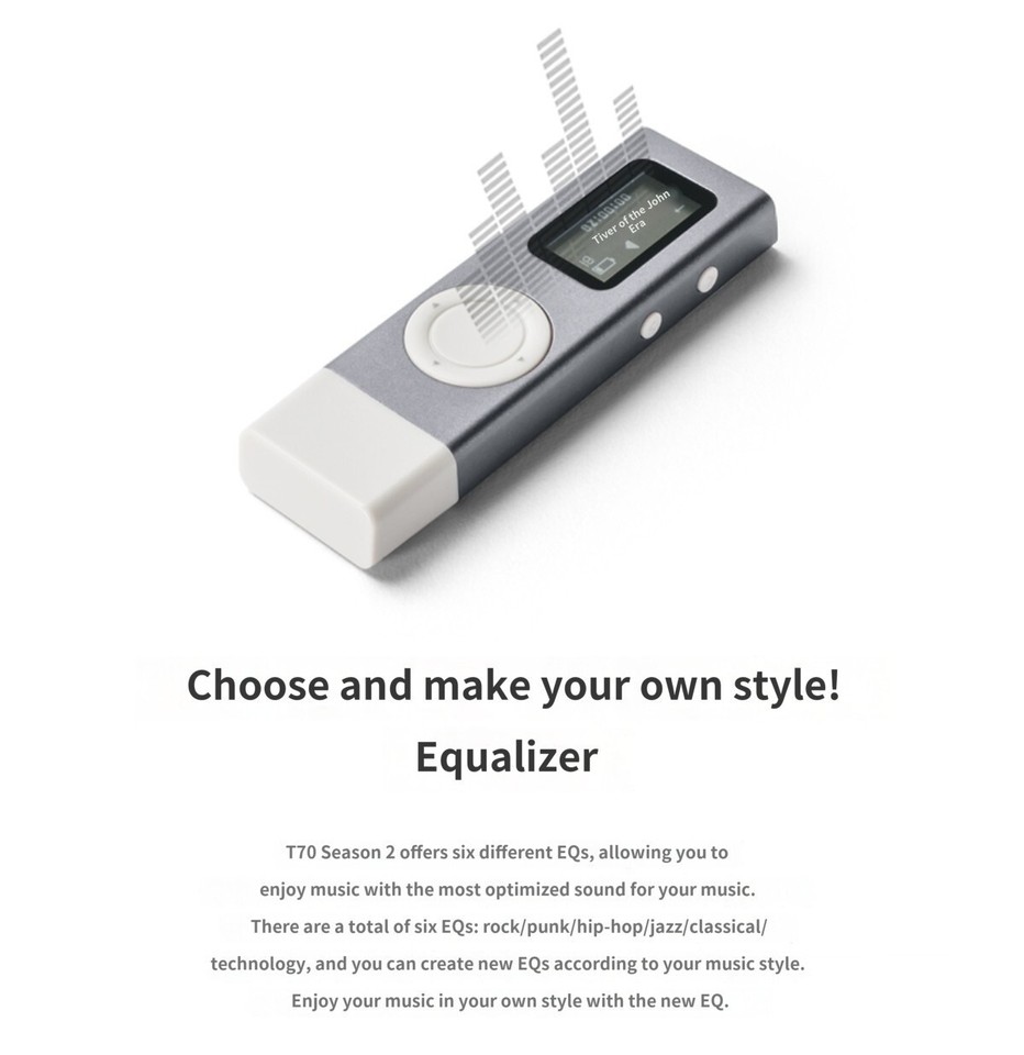iRIVER MP3 PLAYER 16gb / T70 Season2 / USB Type mp3 / Voice recording ...