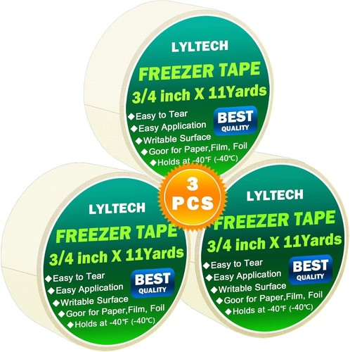Freezer Tape 3PCS, Writable Surface,Easy to Tear, Working under Low ...