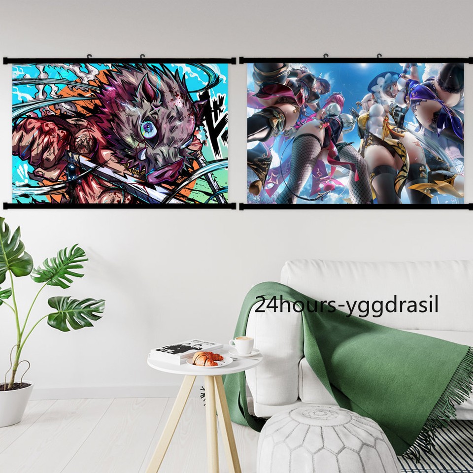 Anime Poster Genshin Ningguang Beidou Wall Scroll Painting Home Decor ...