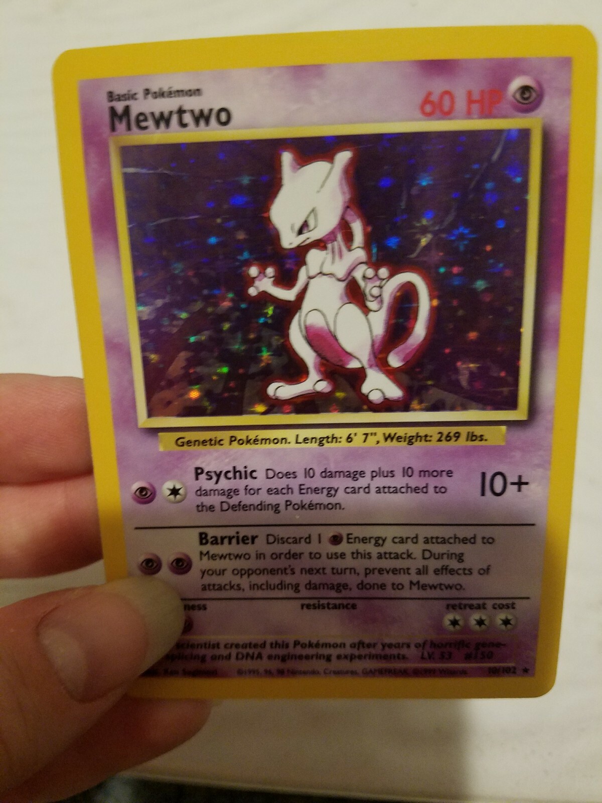 Mewtwo Rare Holographic Original Pokemon Card 10/102 | eBay