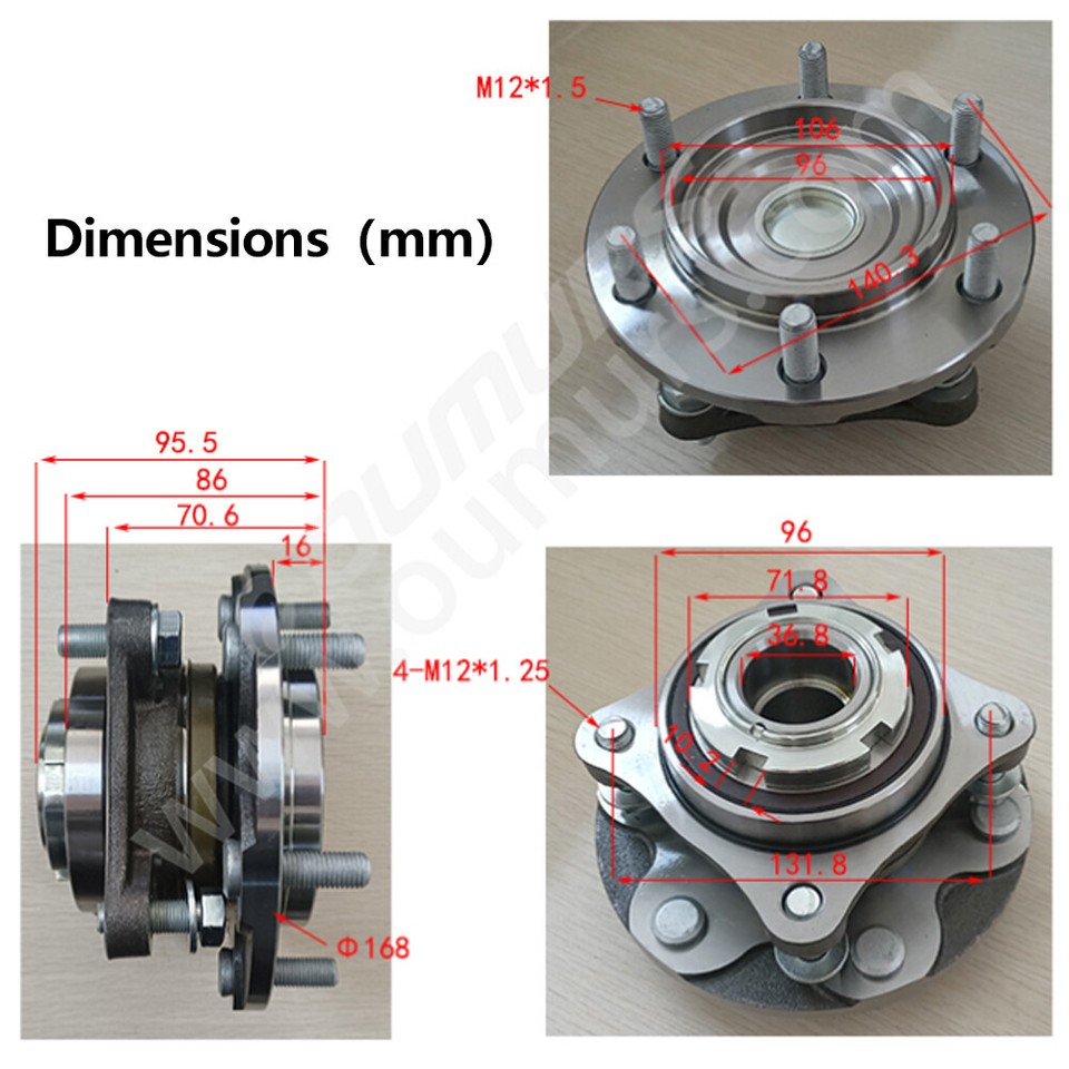 Wheel Bearing Hub Pair for 2005-2015 Toyota 4Runner Tacoma 2WD ...