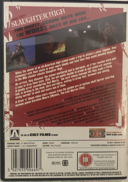 Slaughter High DVD 1985 Uncut Arrow Video Caroline Munro for sale ...