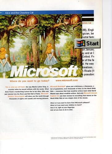 1996 MICROSOFT PRINT AD "WHERE DO YOU WANT TO GO TODAY?" MICROSOFT ...
