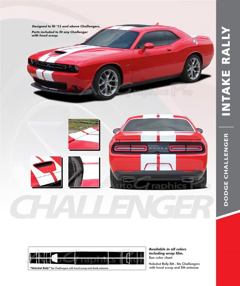 For 2015-2023 Dodge Challenger SRT Hellcat Rally Racing Stripes Decals ...