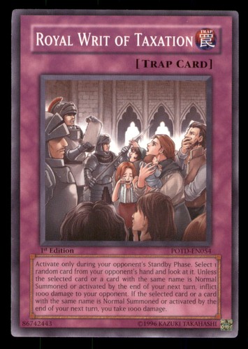 Yugioh Royal Writ of Taxation #POTD-EN054 Power of the Duelist LP | eBay