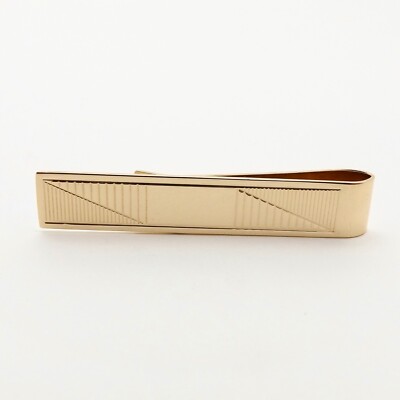 14k Gold Engravable Ribbed Money Tie Clip New | eBay