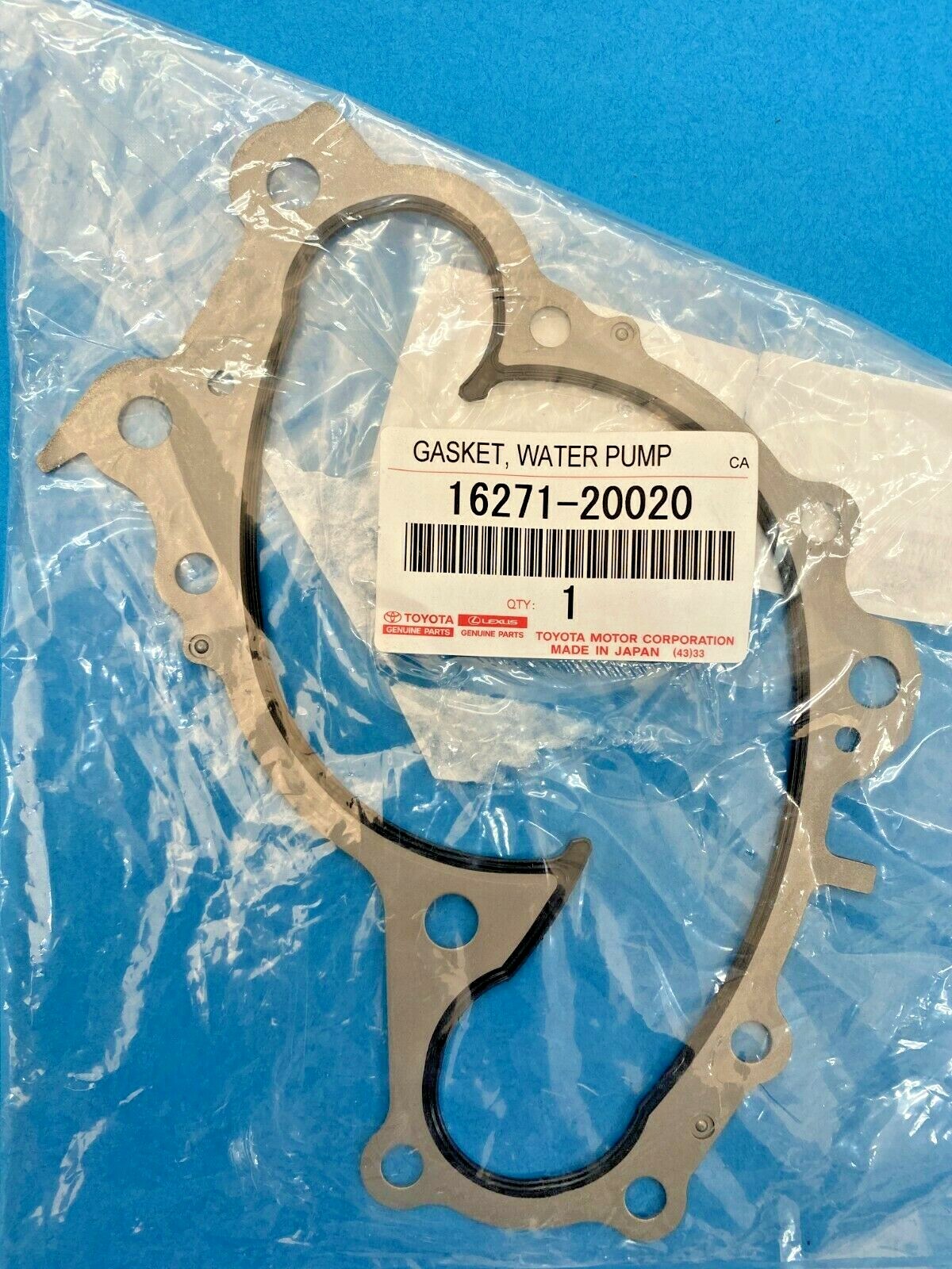 GENUINE TOYOTA LEXUS 1627120020 VARIOUS MODELS GASKET WATER PUMP 16271 ...