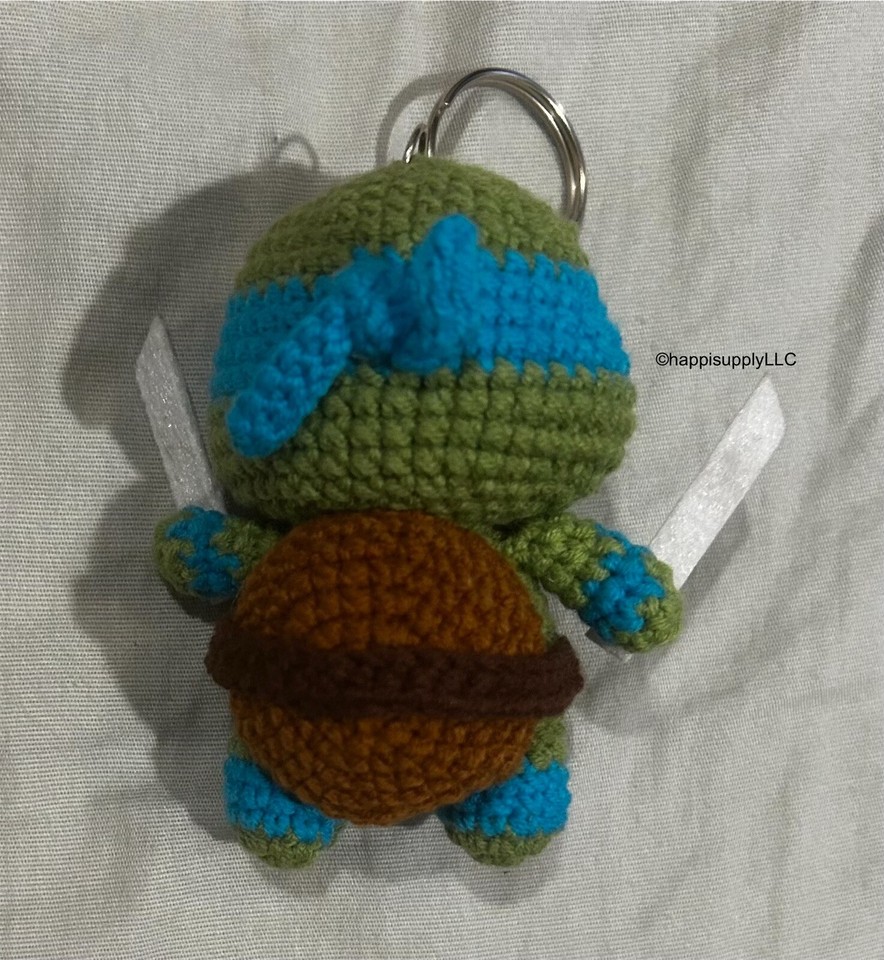 Crochet Handmade Amigurumi TMNT Keychain: Leonardo 4 inches | eBay