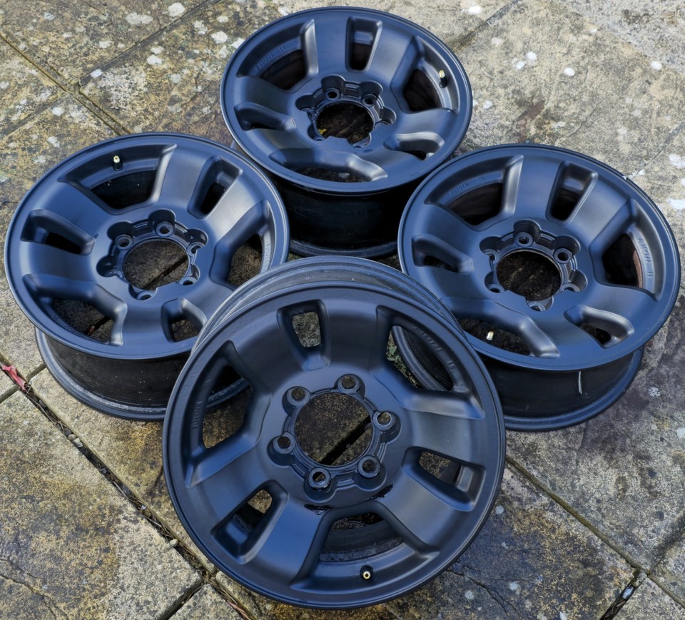 16" OEM TOYOTA CLASSIC TWIN 3 SPOKE SATIN BLACK MATTE HIACE HILUX SURF ...