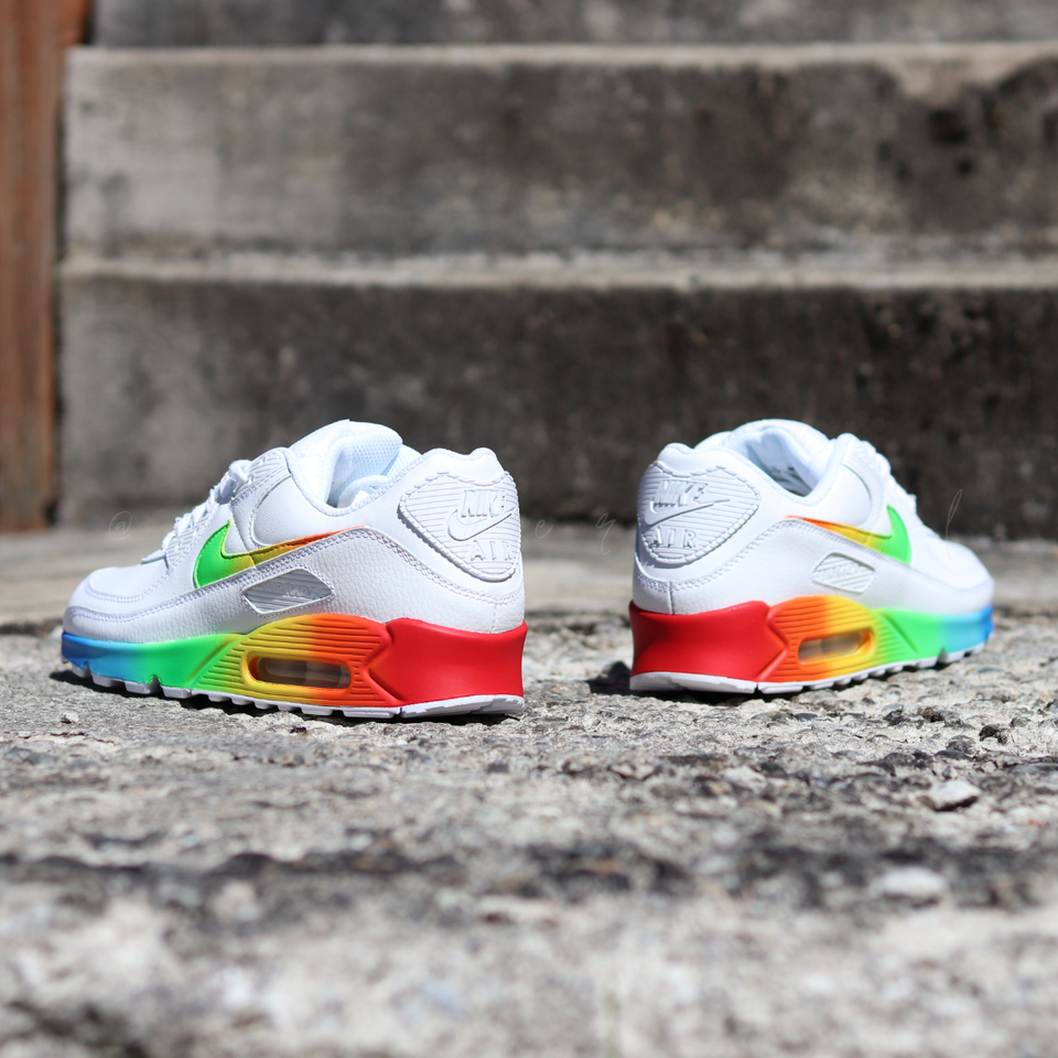Nike Air Max 90 Rainbow PRIDE Custom Sneakers | eBay