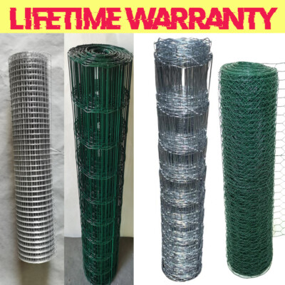 PVC COATED WIRE MESH FENCING WIRE GALVANISED GARDEN NAIL METAL FENCE ...