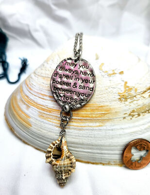 Beach Quote & Hawaiian Triton Shell Pendant | eBay