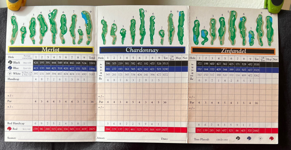 Unused Tri-Fold Poppy Ridge Golf Scorecard and Course Map Livermore, CA ...