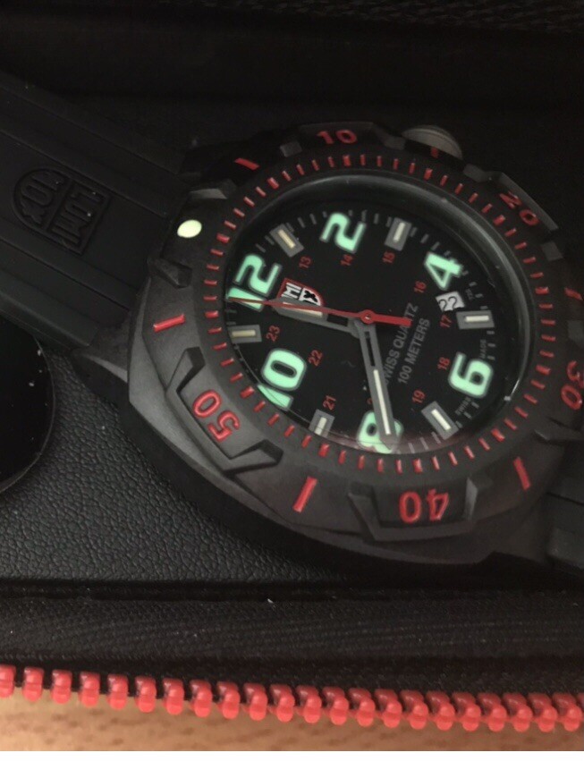 Luminox 0215.SL Sentry Black And Red Dial Bright Night Vision ...