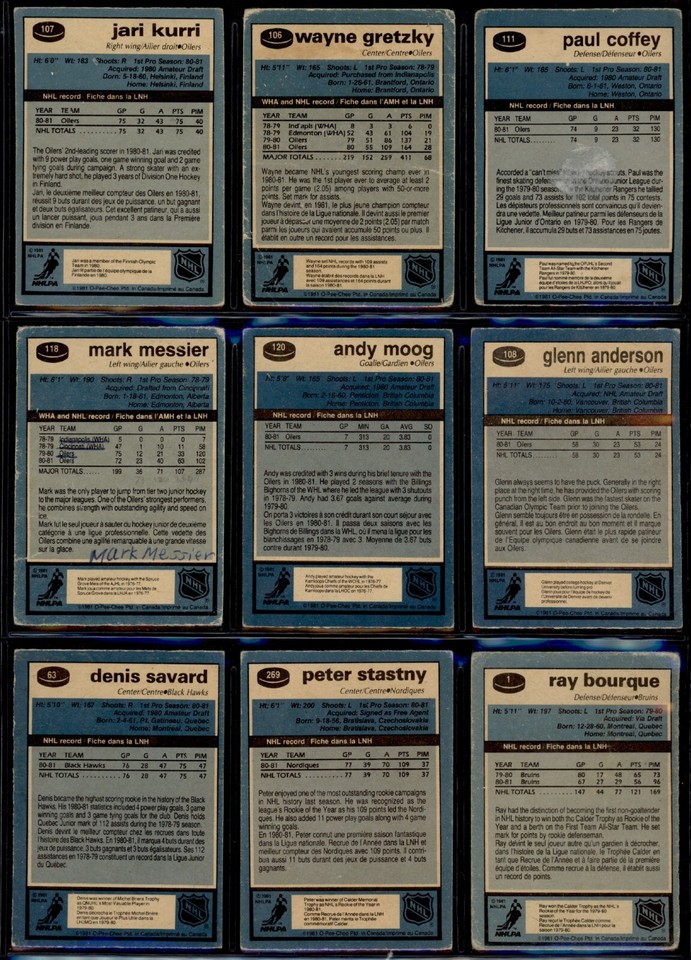 1981-82 OPC COMPLETE HOCKEY CARD SET 1-396 P-F (POOR-FAIR) | eBay