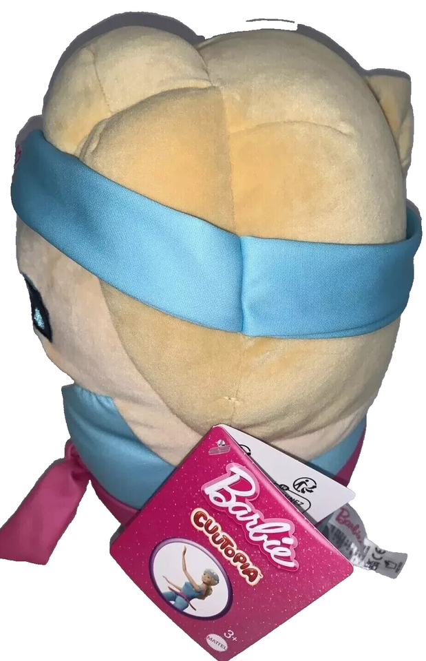 Mattel Barbie Cuutopia 10" Plush Workout Barbie Blue/ Pink Stuffed Doll ...