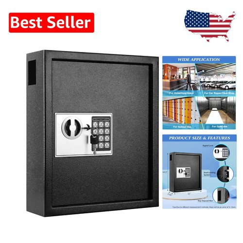 Secure 60-Key Wall-Mounted Key Safe with Electronic Lock - Stylish ...