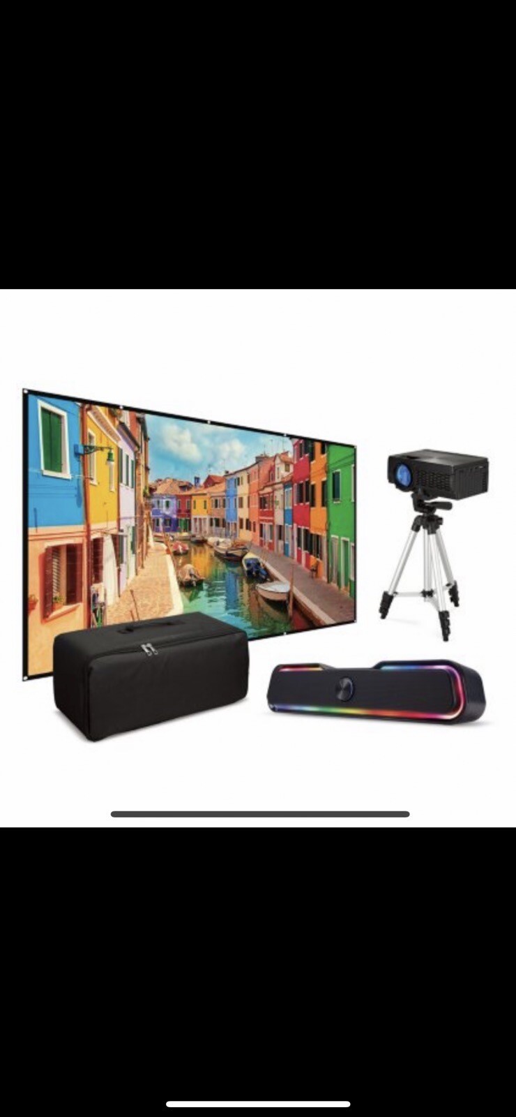 iLive Popup Theater Kit Bundle - USA Set Includes Sound Bar Projector ...
