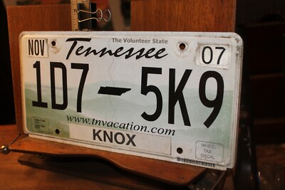 2018 Tennessee License Plate Knox County 1D7-5K9 | eBay