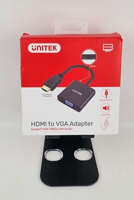 Unitek Y-6333 Convertisseur HDMI vers VGA avec Audio 15cm Noir | eBay