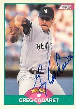 Greg Cadaret autographed baseball card (New York Yankees) 1989 Score ...