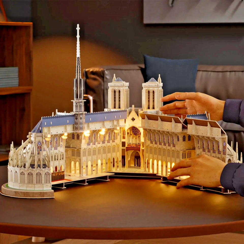 NOTRE DAME CATHEDRAL BASILICA CHURCH 3D MODEL PUZZLE 4D BUILD DISPLAY ...