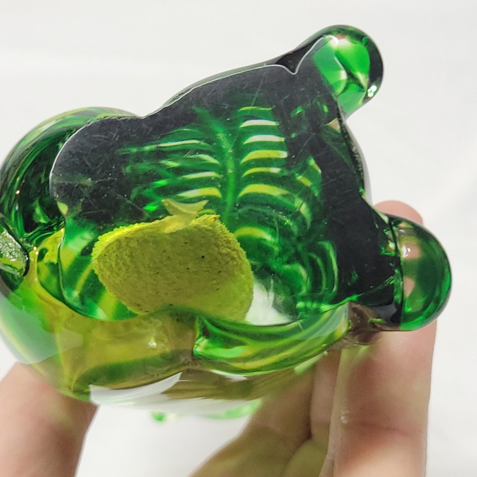 Vtg MCM VENETIAN MURANO ART 7" GLASS Green striped CAT Figure Italy ...