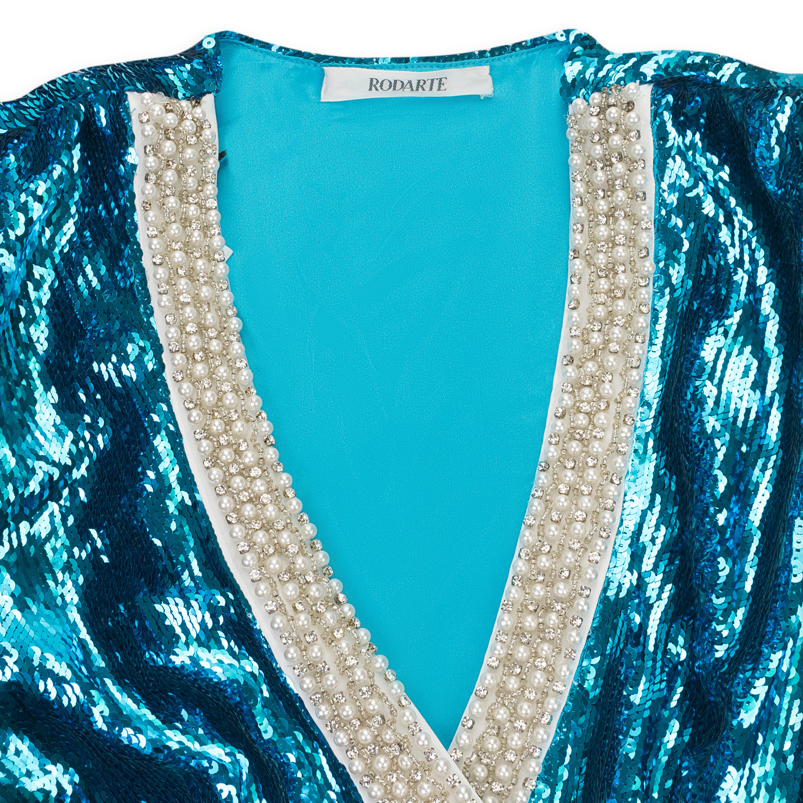 NWT RODARTE SEQUINED TEAL WRAP JACKET SIZE S $4180 | eBay