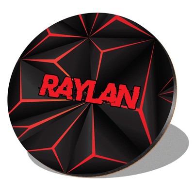 1 x Round Coaster - Name Raylan Gamer Black Red Video Game Lettering ...