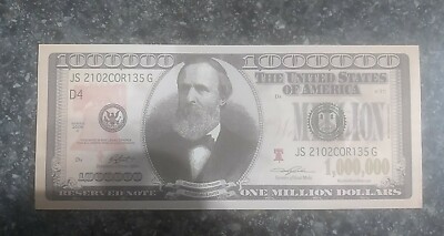 $1,000,000 Rutherford B Hayes One Million Dollar Bill 2008 Novelty Fake ...