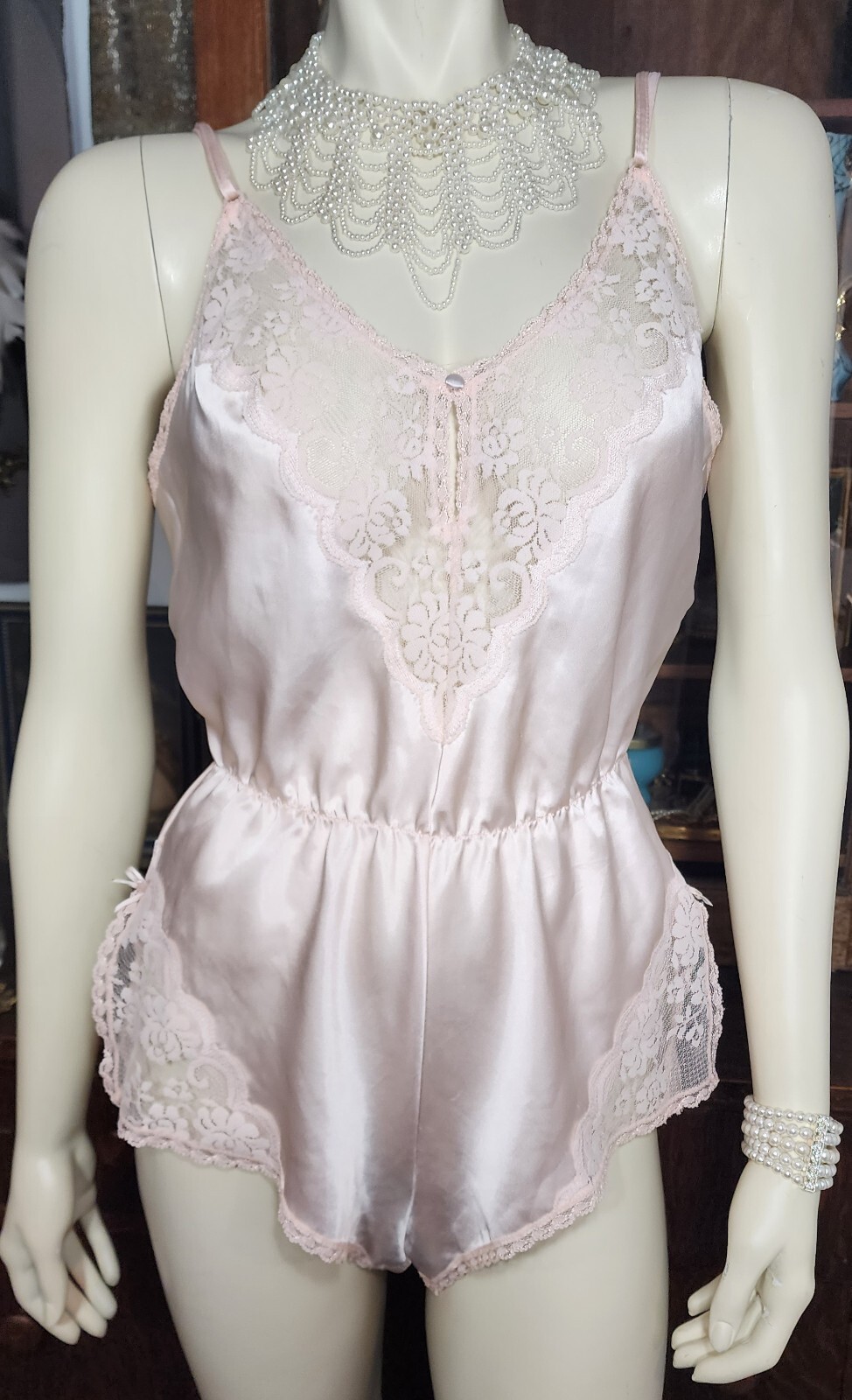 VTG 1970s Pink Champagne Chantilly Maidenform Teddy S… - Gem