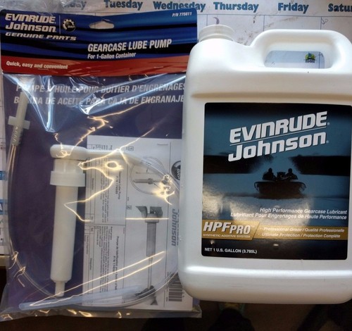 Johnson/Evinrude/OMC HPF PRO Gallon Gear Lube& pump kit 0778756, 775611 ...