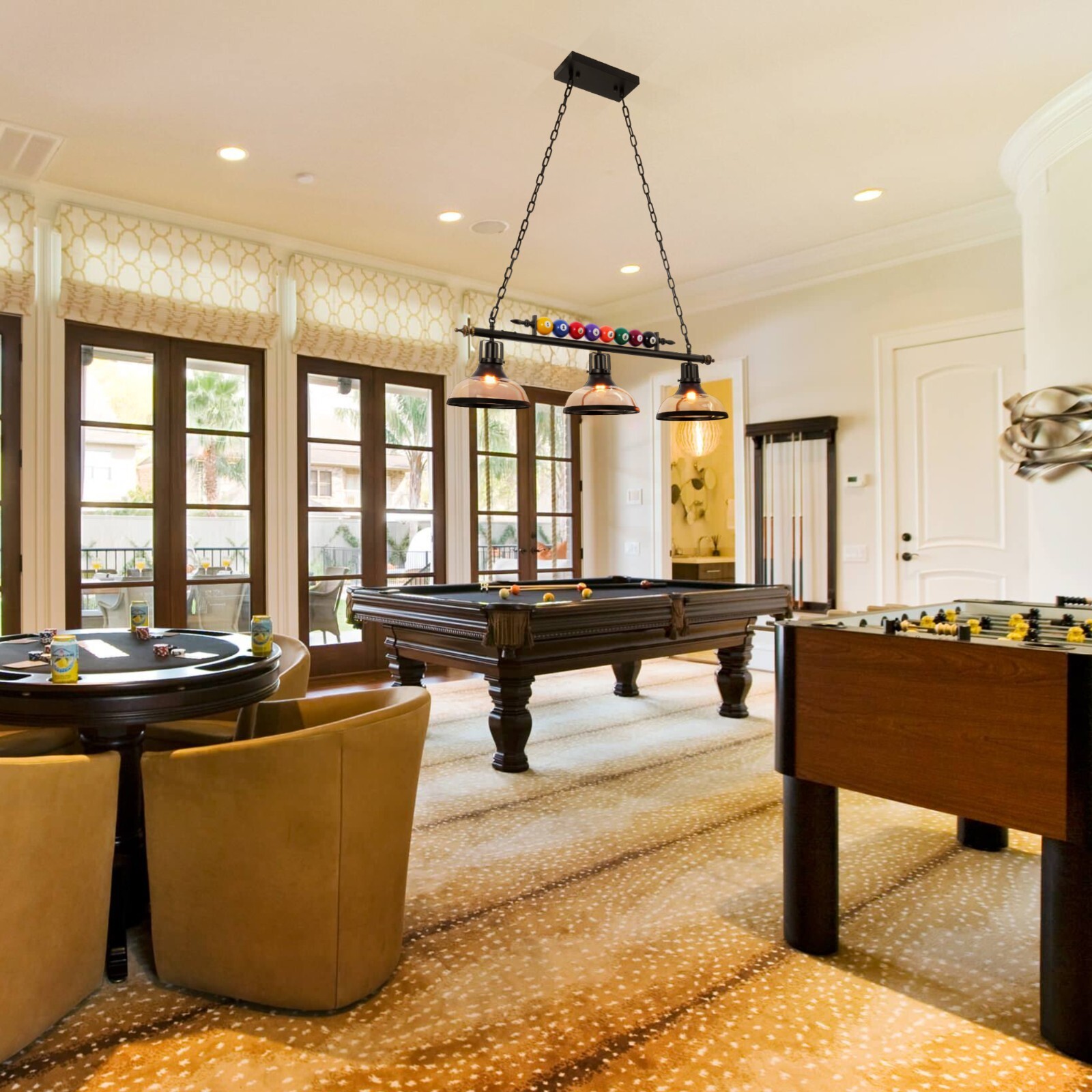 Pool Table Pendant Light Adjustable Billiard Lights Hanging Lighting ...