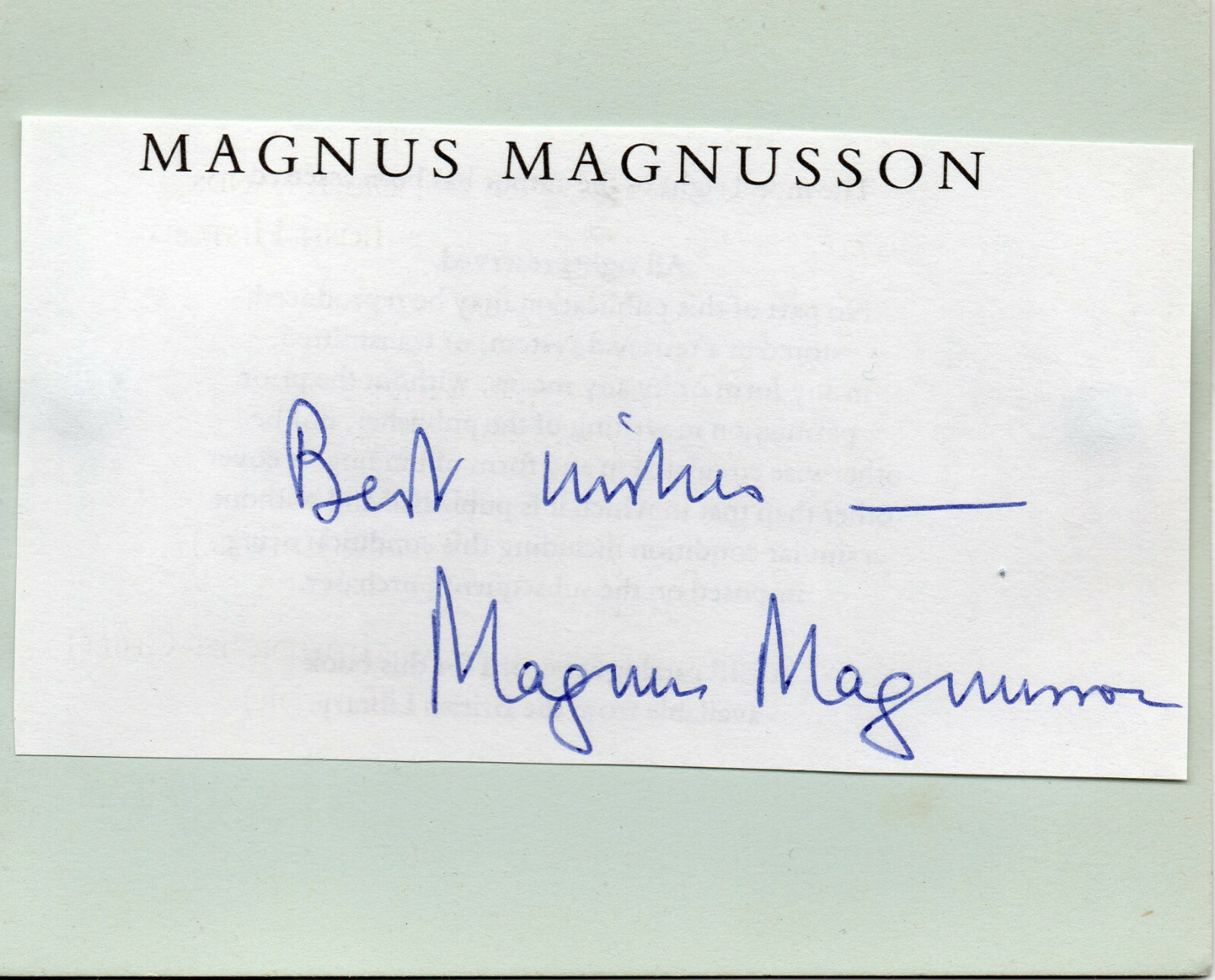 MAGNUS MAGNUSSON - Signed Book Page on Album Page - TV - MASTERMIND ...