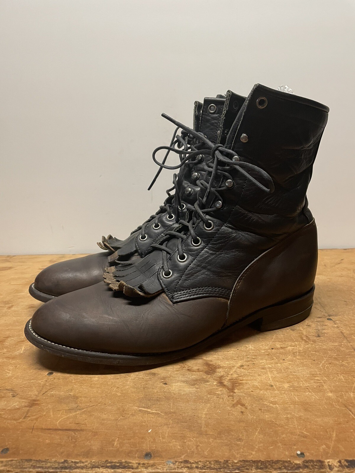 Vintage Justin Mens 9D Kilty 2-Tone Boots Style 639 USA | eBay