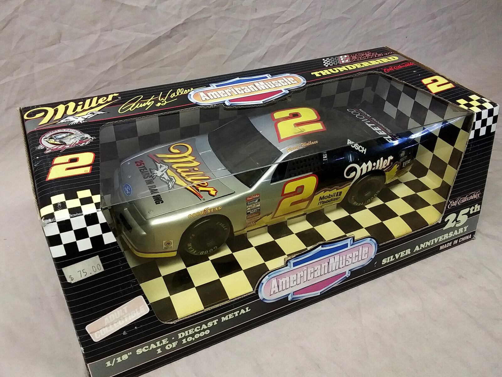 Vintage #2 Rusty Wallace Miller 1996 Ford Thunderbird 25th Anniversary ...