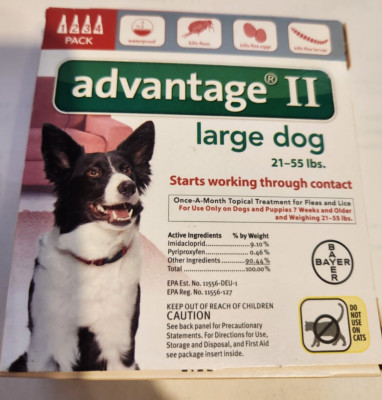 Advantage II for Large Dogs 21-55 lbs. - 4 Pack - Fleas and Lice ...