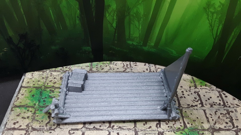 Boat Raft w/ Sail for Dungeons & Dragons Tabletop RPG Gaming 28mm ...