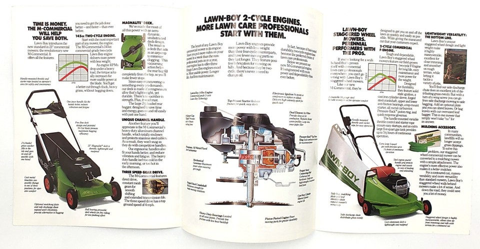 Vintage 1989 Lawn Boy Commercial Mowers Brochure Showroom Dealership ...