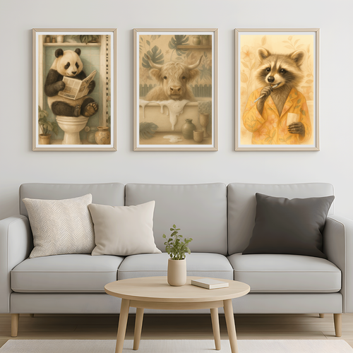 Animal Themed Poster Collection | 3 Whimsical Wildlife Prints Wall ...