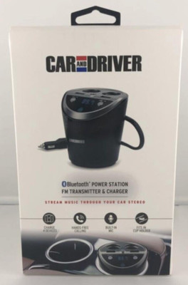 NEW Car and Driver Car Power Station with 4 Charging Ports & FM ...