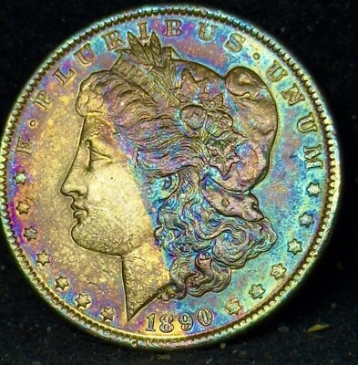 1890- Rainbow Color Morgan Dollar Tone - 90% Silver #68 | eBay