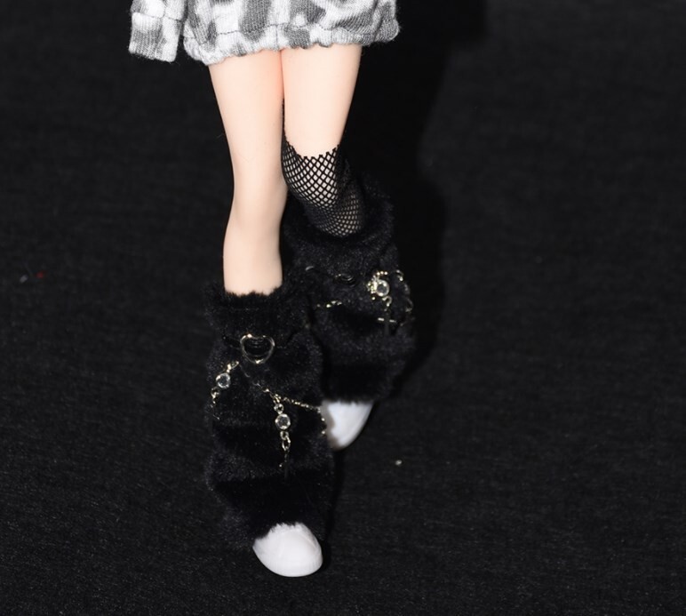 1/6 Black Plush Fur Leg Cover Model Fit 12'' Female tbleague PH Action ...