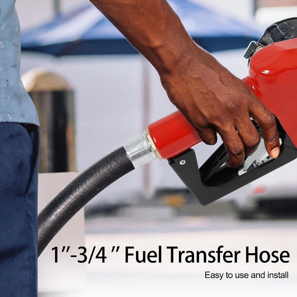 10FT Fuel Transfer Hose Inlet 3/4" Outlet 1" for Dispensing Gasoline ...