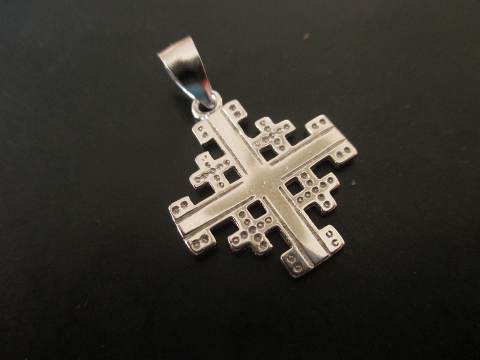 SILVER JERUSALEM CRUSADERS CROSS, PENDANT BLESSED IN JERUSALEM #78 | eBay