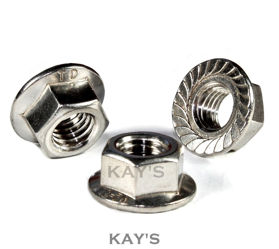 UNF & UNC IMPERIAL SERRATED FLANGE NUTS A2 STAINLESS STEEL FOR USA ...