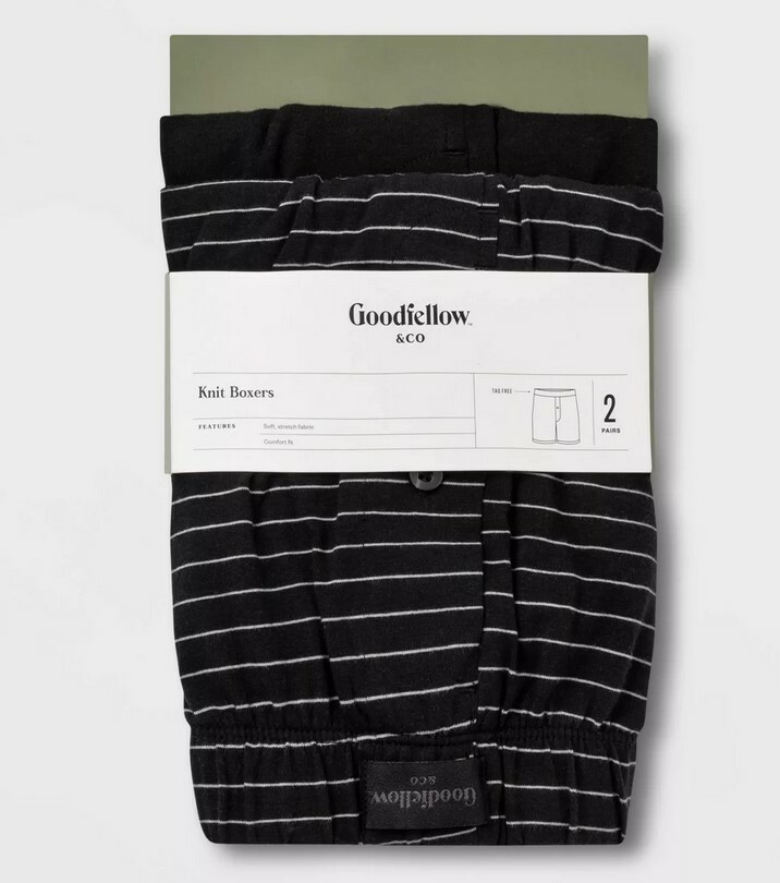 Goodfellow Mens Boxer Briefs Comfort Soft Cool S SM 2 Pack Black Stripe ...