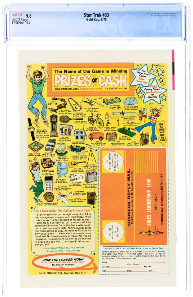 🔥 STAR TREK #33 GOLD KEY Comics 1975 CGC 9.6 NM+ CAPTAIN KIRK SPOCK ...