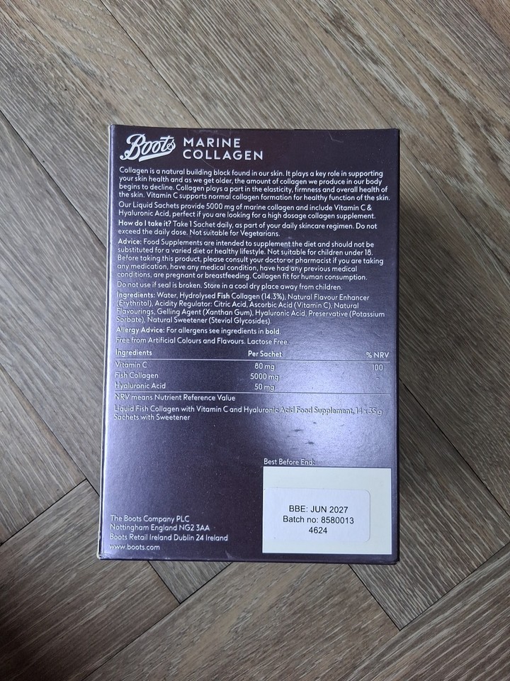 Boots Marine Collagen High Strength Skin Formula Liquid Drink 14 ...