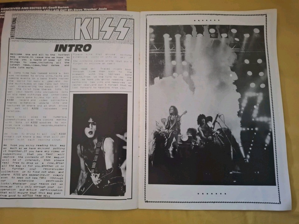 KISS International Magazine Issue 1 & Kerrang Stikka Book - Vintage ...